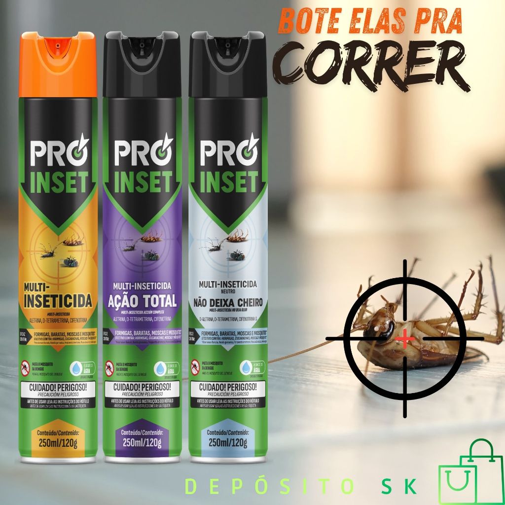Multi Inseticida Spray Por Inset Ação Total Não Deixa Cheiro 250ml ...