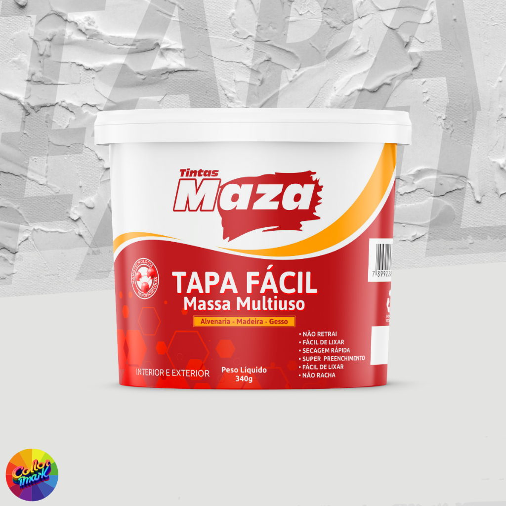 Massa Tapa Facil Maza 340G Para Tapar Furos Trincas Gesso Madeira ...