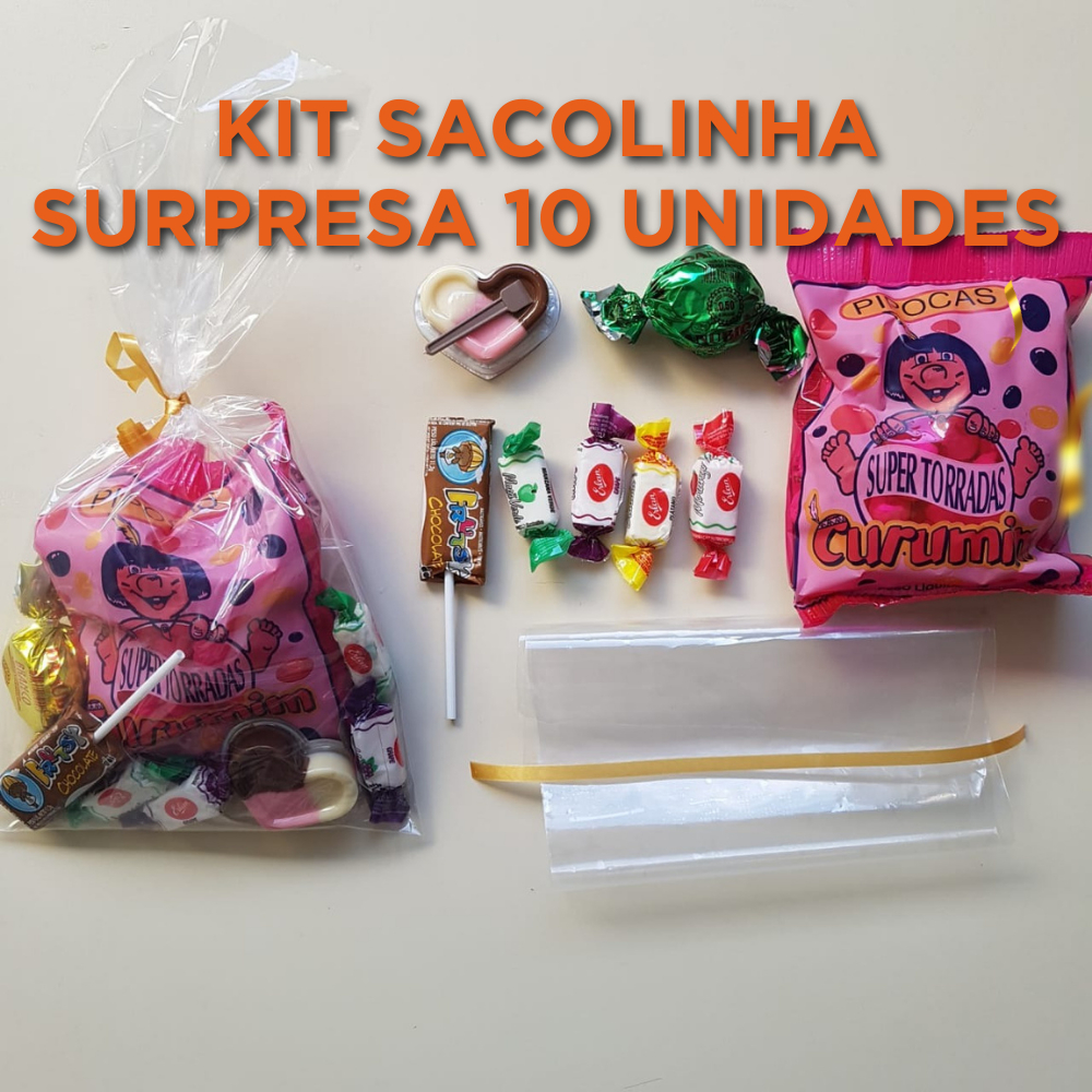 Sacolinha surpresa com guloseimas 10 kits para festa e aniversário ...