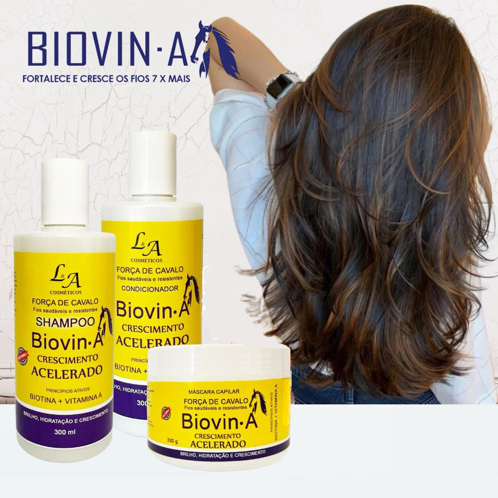 Kit Biovin-A Crescimento Acelerado Força de Cavalo Hidratante para ...