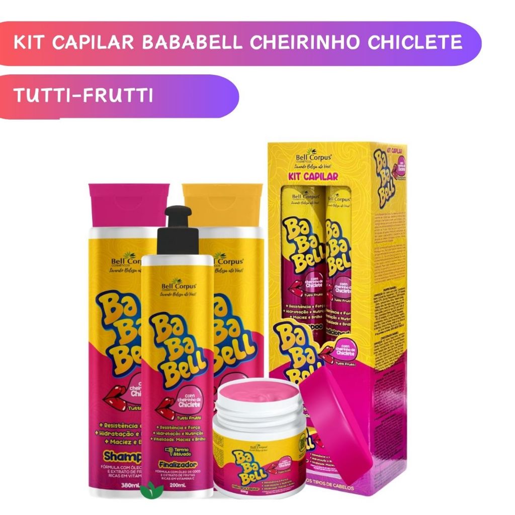 Kit Shampoo BABALU Bababell Cheirinho Chiclete Xampu Condicionador ...