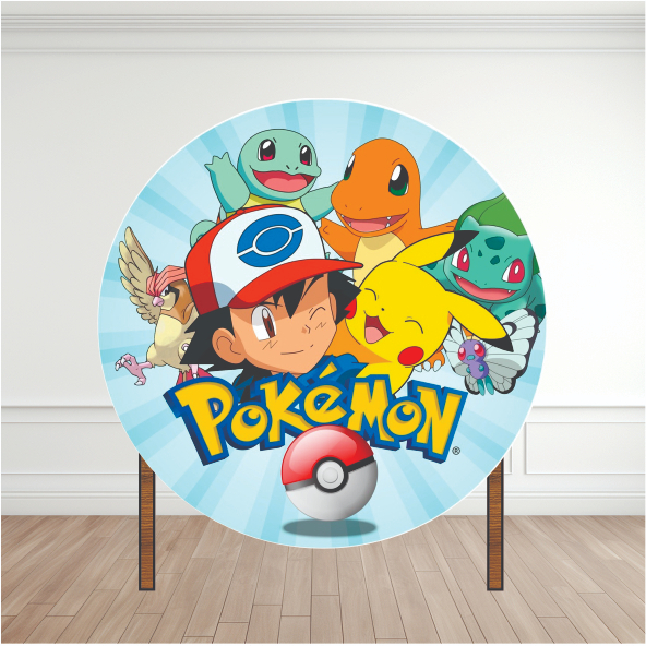 Painel em Lona Redondo - Tema POKÉMON- Lona Fosca | Shopee Brasil