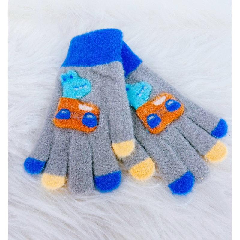 Luva Infantil 6 ao 12 anos Lã Termico Tubarão Ursinho Dino Peludinho ...