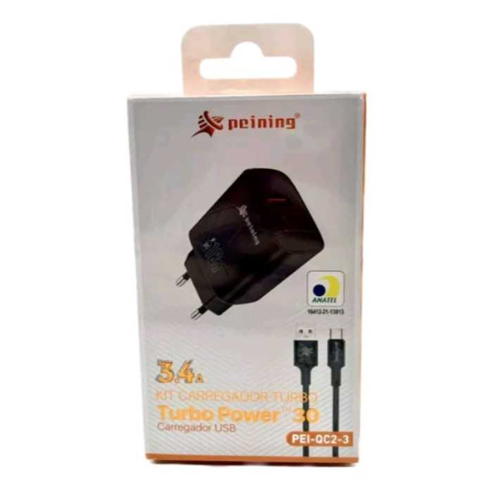 Carregador Turbo Power 3.4a - Tipo C - Peining PEI-QC2-3 | Shopee Brasil