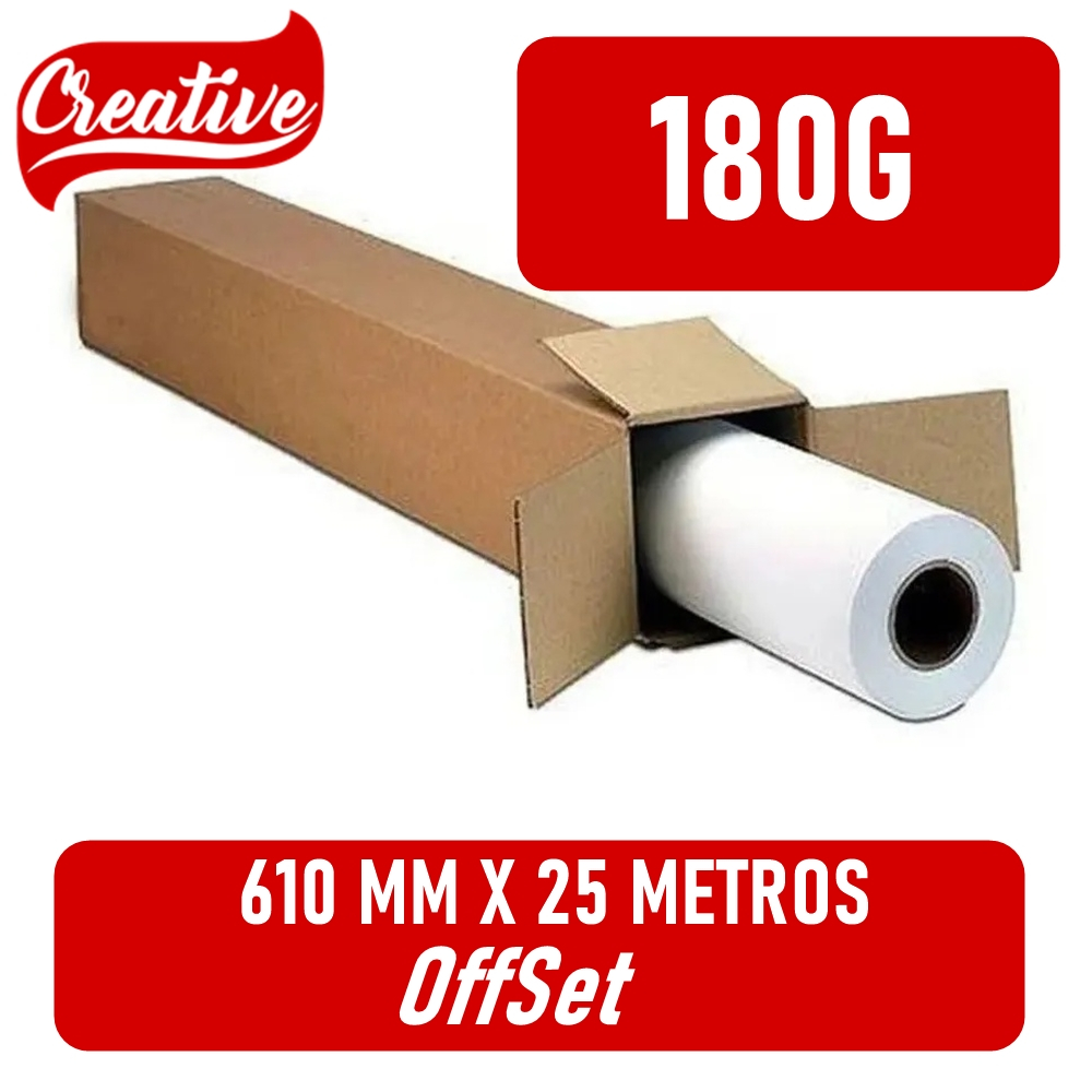 Bobina OffSet Para Plotter 180g 610mm x 25 Metros Suzano - Creative ...