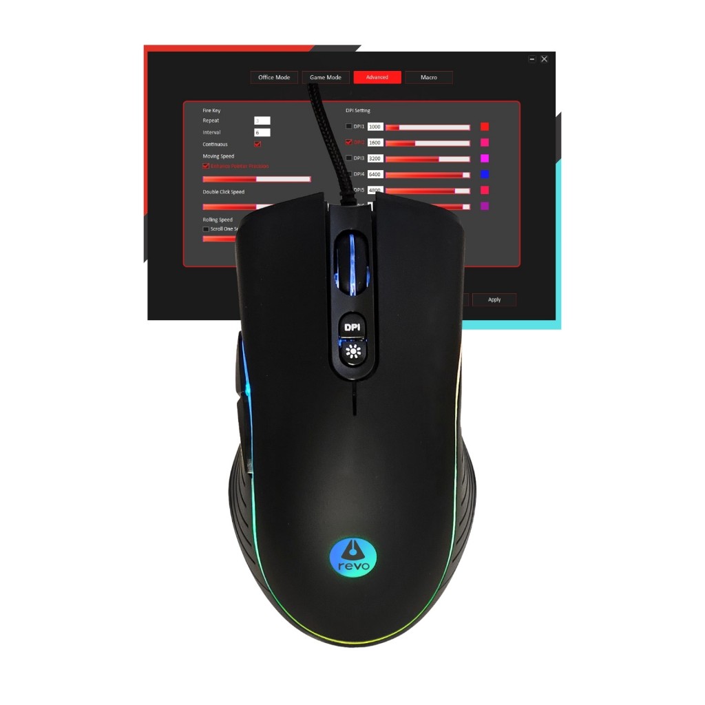 Mouse Gamer LED RGB 8000 DPI Ajustável 7 Botões Programáveis Com Fio ...