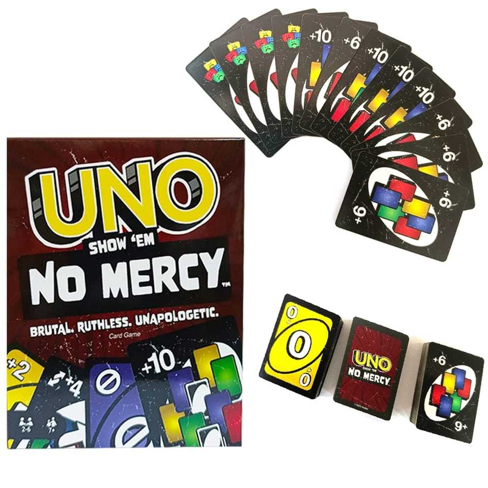 UNO No Mercy Lata Ou Caixa, Jogo de Cartas Divertido Original UNO ...