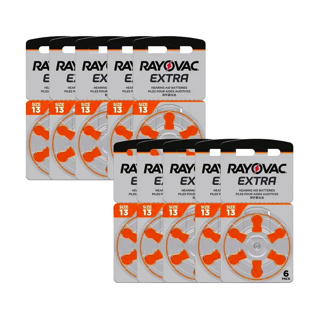 60 Baterias Pilhas Auditivas Aparelho Auditivo 13 PR48 Rayovac Extra | Shopee Brasil