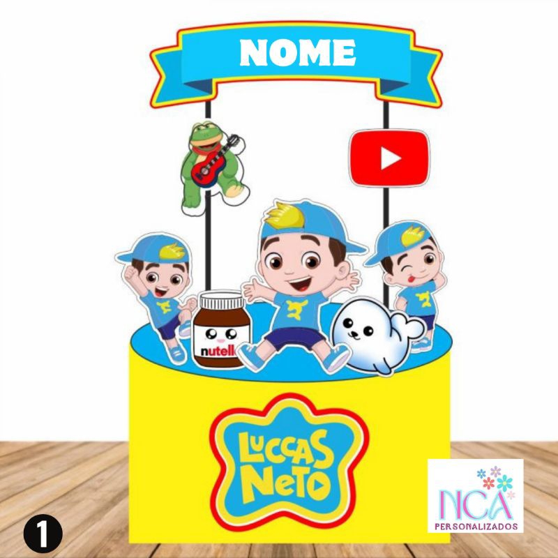 Topo Topper de Bolo LUCCAS NETO (Personalizado com Nome e Idade ...