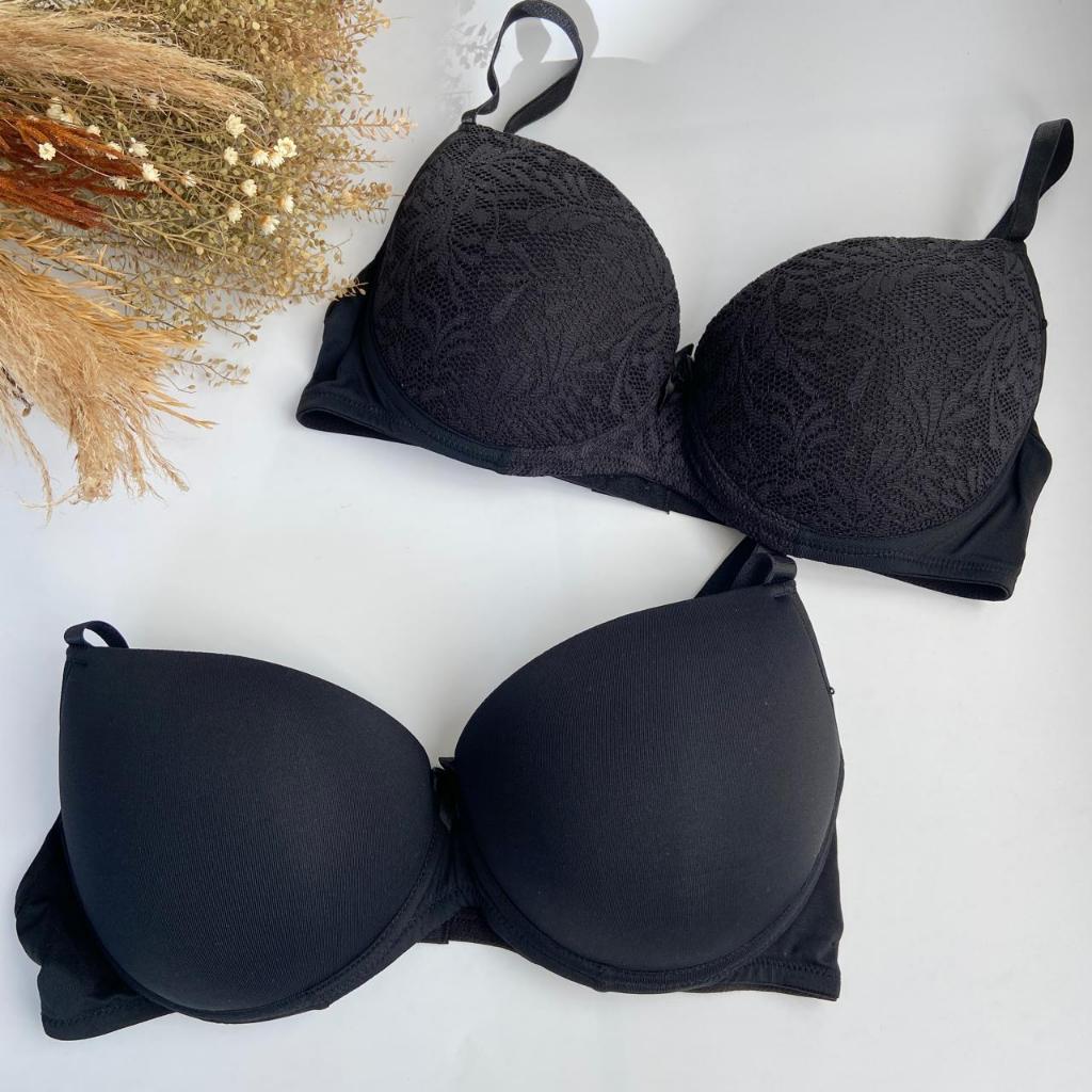 Sutiã Lingerie Feminino Básico com Bojo Preto Moda Intima | Shopee Brasil