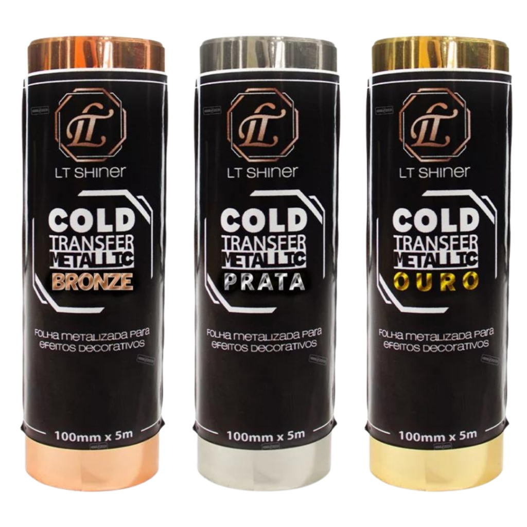 Folha De Ouro, Prata e Bronze Para Efeito Mármore Cold Transfer 10cm x 5m - LT Shine | Shopee Brasil