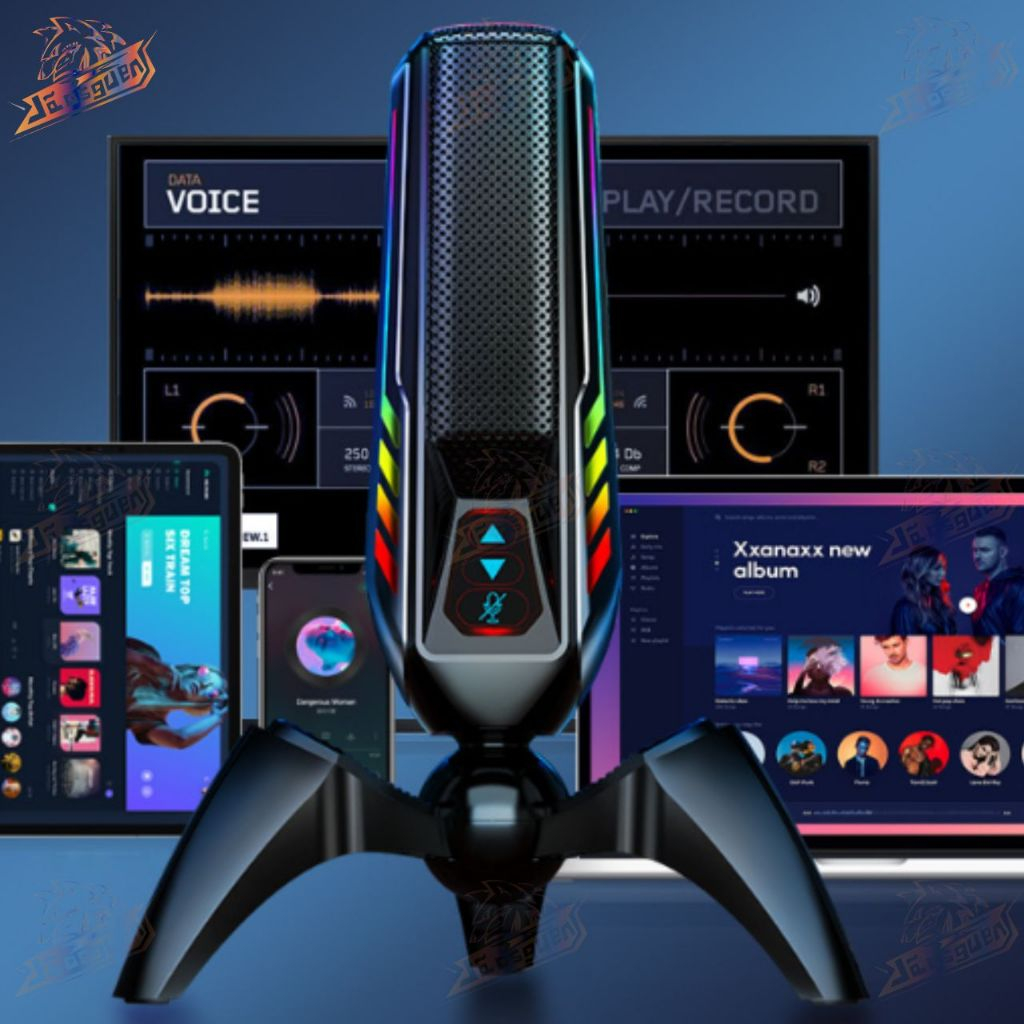 Microfone Gamer Stream Light Led Rgb Live Unidirecional | Shopee Brasil