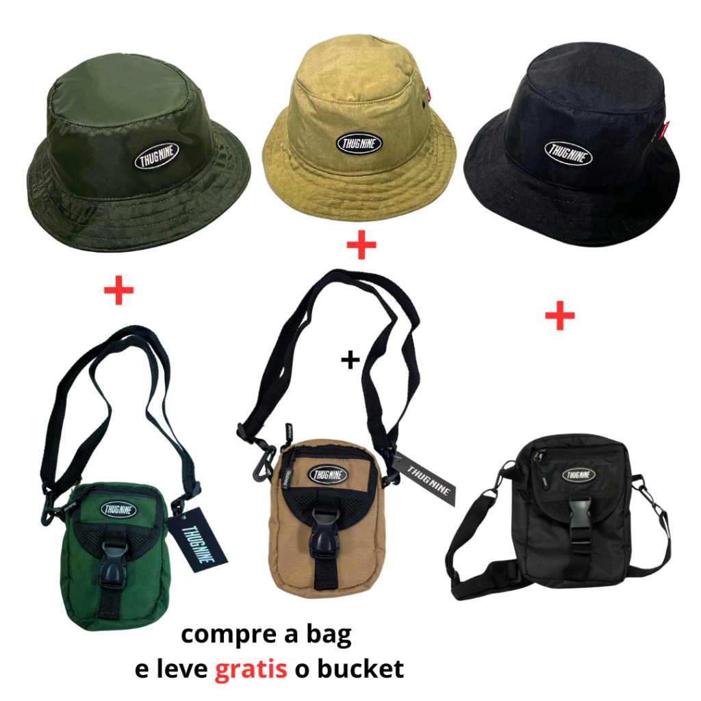 Mini Shoulderbag + Bucket Hat Thug Premium | Shopee Brasil