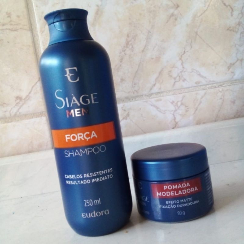 Combo Siage Shampoo Força 250ml + Pomada Modeladora 90g Eudora | Shopee ...