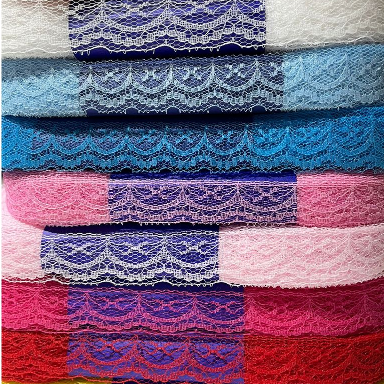 Renda Rígida com 2,5cm de largura Peças com 100 metros 100%poliéster ...