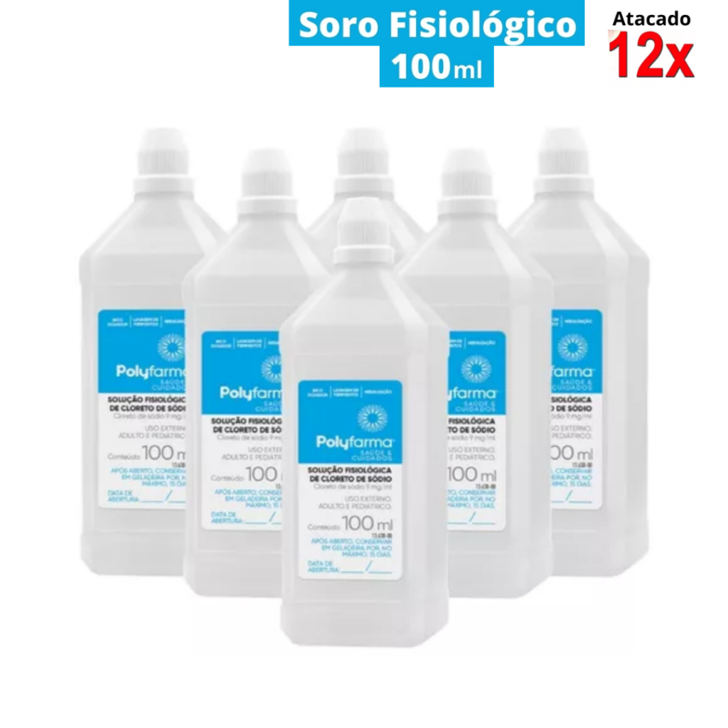 Kit 12 Unidades de Soro Fisiológico 0,9% Polyfarma 100 ml | Shopee Brasil