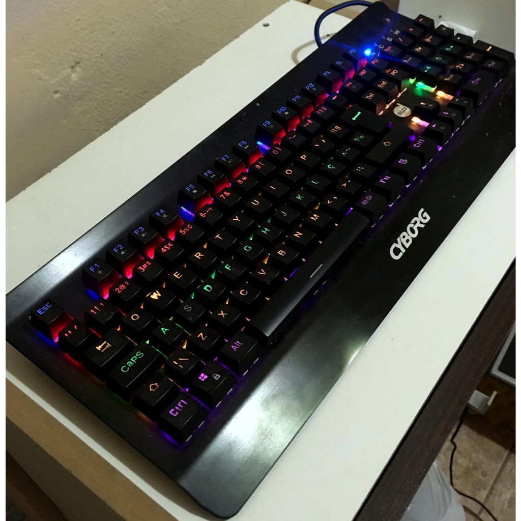 Teclado mecânico dazz cyborg teclas anti-ghosting iluminação led ...