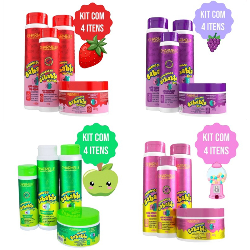 Kit Babalu Shampoo Condicionador Mascara e Finalizador termico Tutti ...