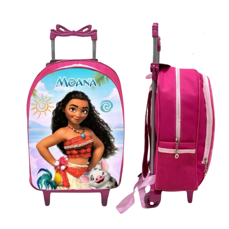 Mochila Escolar Infantil da Moana Com Rodinhas | Shopee Brasil
