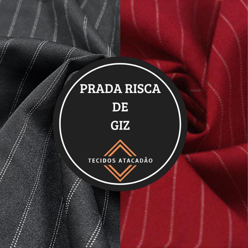 3 Metros Tecido Alfaiataria Two Way Prada Risca Giz 3mts Comp. x 1 ...