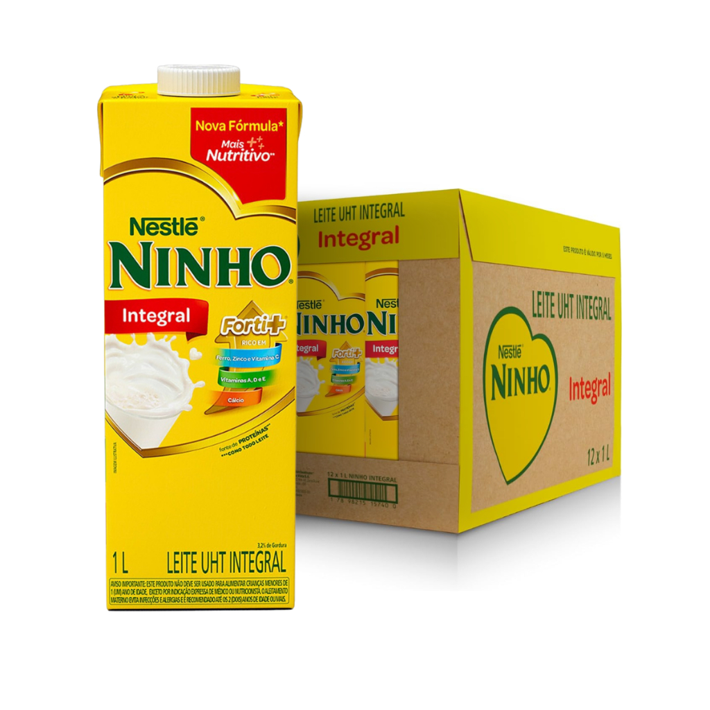 Caixa de Leite Ninho 12 Leite Ninho Integral Nestle 1L UHT | Shopee Brasil