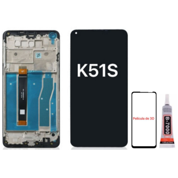Tela Frontal Display Lcd Touch LG K51s K510 Lmk510bmw Com Aro E Sem Aro ...