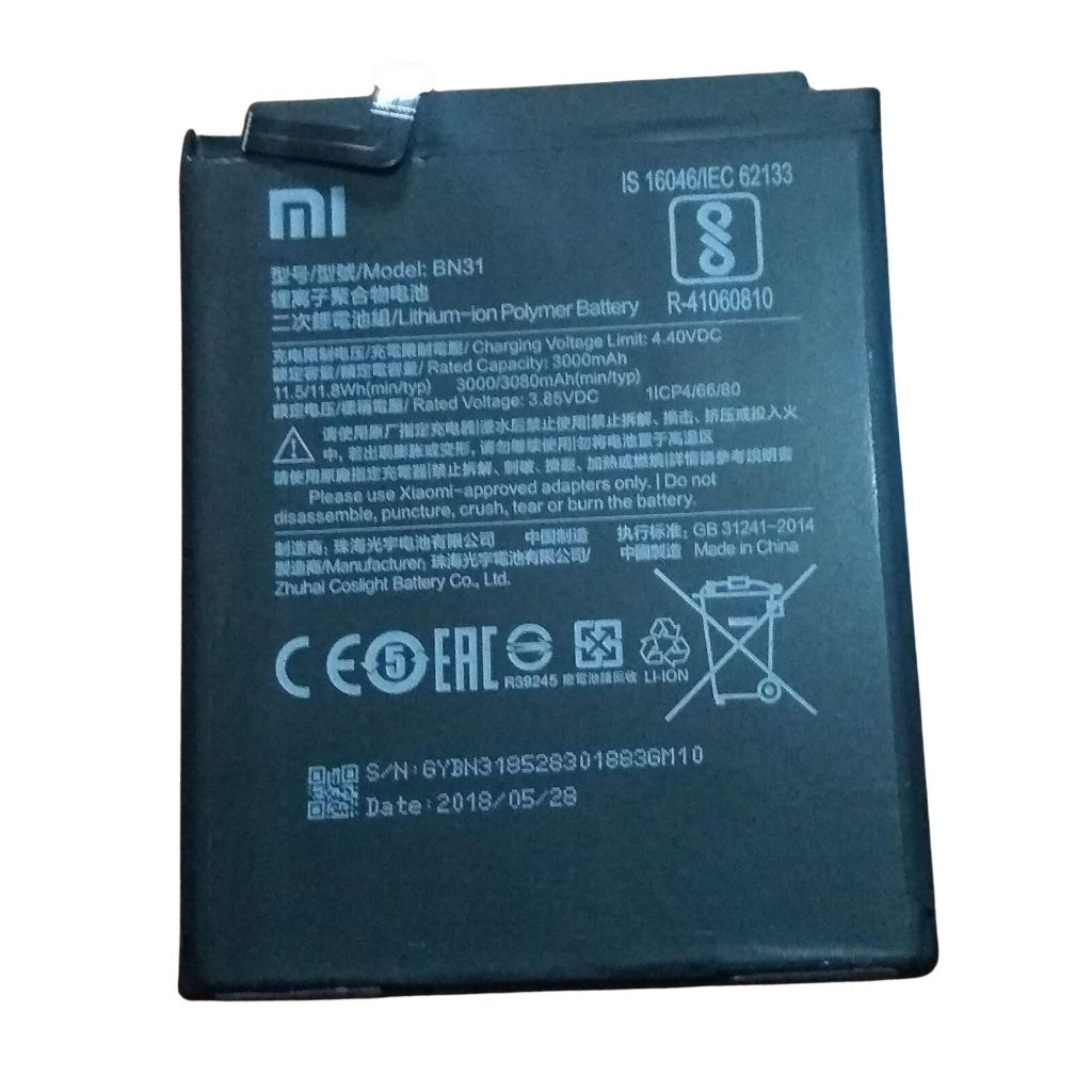 Bateria Xiaomi BN31 Original Retirada Testada Oferta UP!!! | Shopee Brasil
