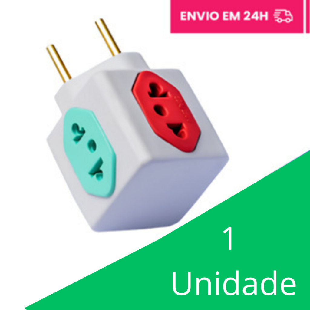 Adaptador Tomada Benjamin CUBO - 4 Entradas Coloridas 10A/20A | Shopee ...