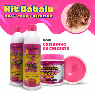 Kit Capilar Babalu de Morango (Shamp + Cond + Gelatina) Hidratação e ...
