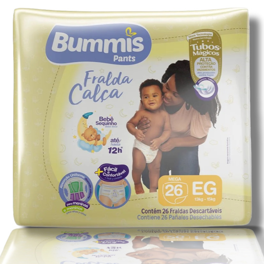 Fralda Calça Descartavel Infantil Bummis Pants Mega 26 Unidades Tamanho ...