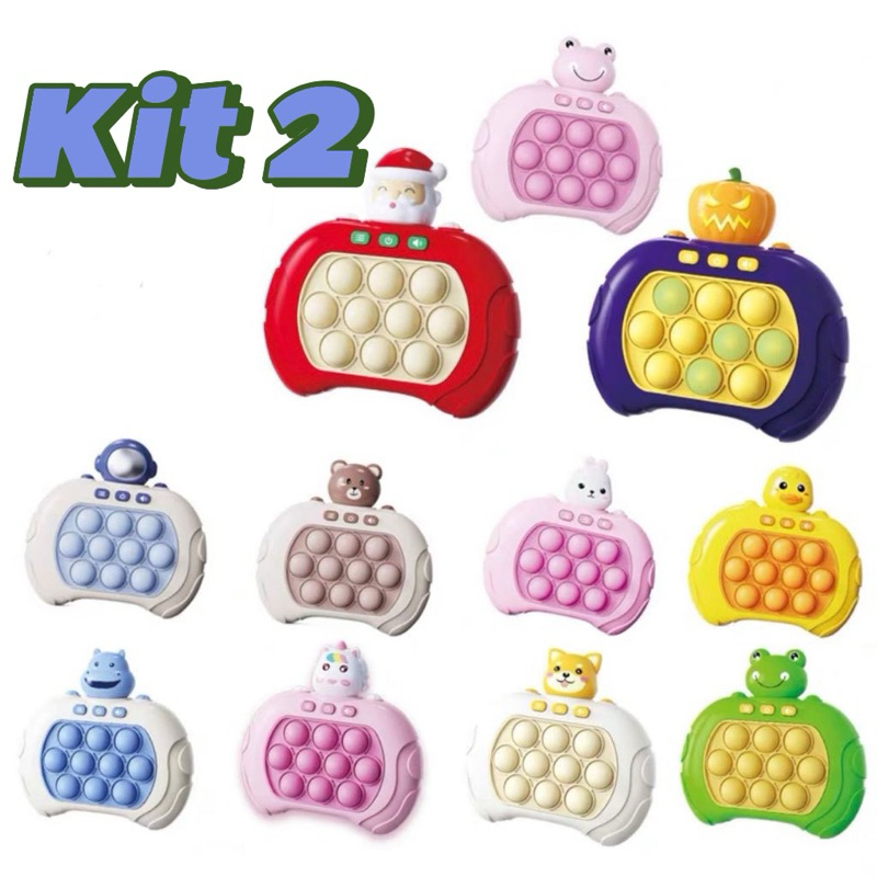 Kit 2 Pop it Mini Gamer Infantil educativo brinquedo de apertar e tirar ...