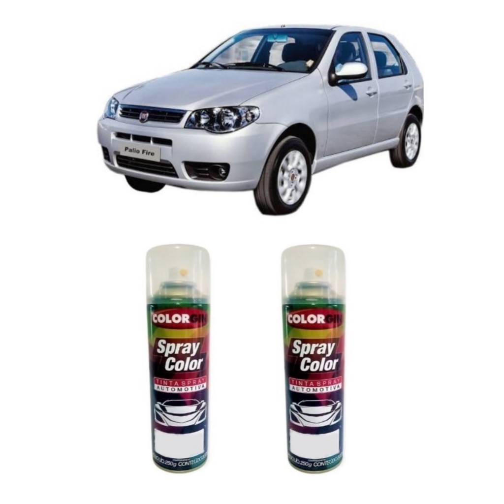 Kit Tinta automotiva spray Prata Bari FIAT com Verniz + lixa | Shopee ...