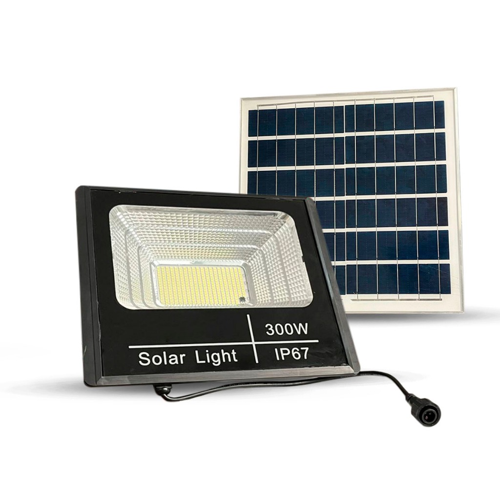 Refletor Solar Led 300W Super Potente A Prova Dagua Holofote Branco ...