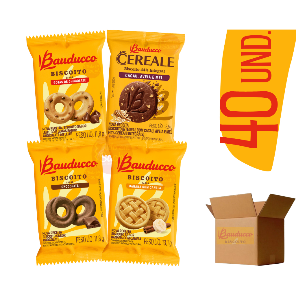Biscoito Sache Amanteigados Bolacha Pacotinho Individual Renata 40un ...