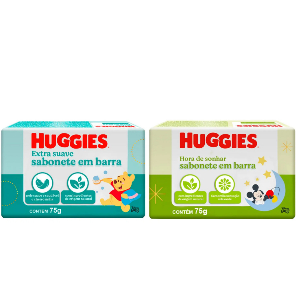 Huggies Sabonete em Barra Infantil 75g kits 2 ou 3un | Shopee Brasil