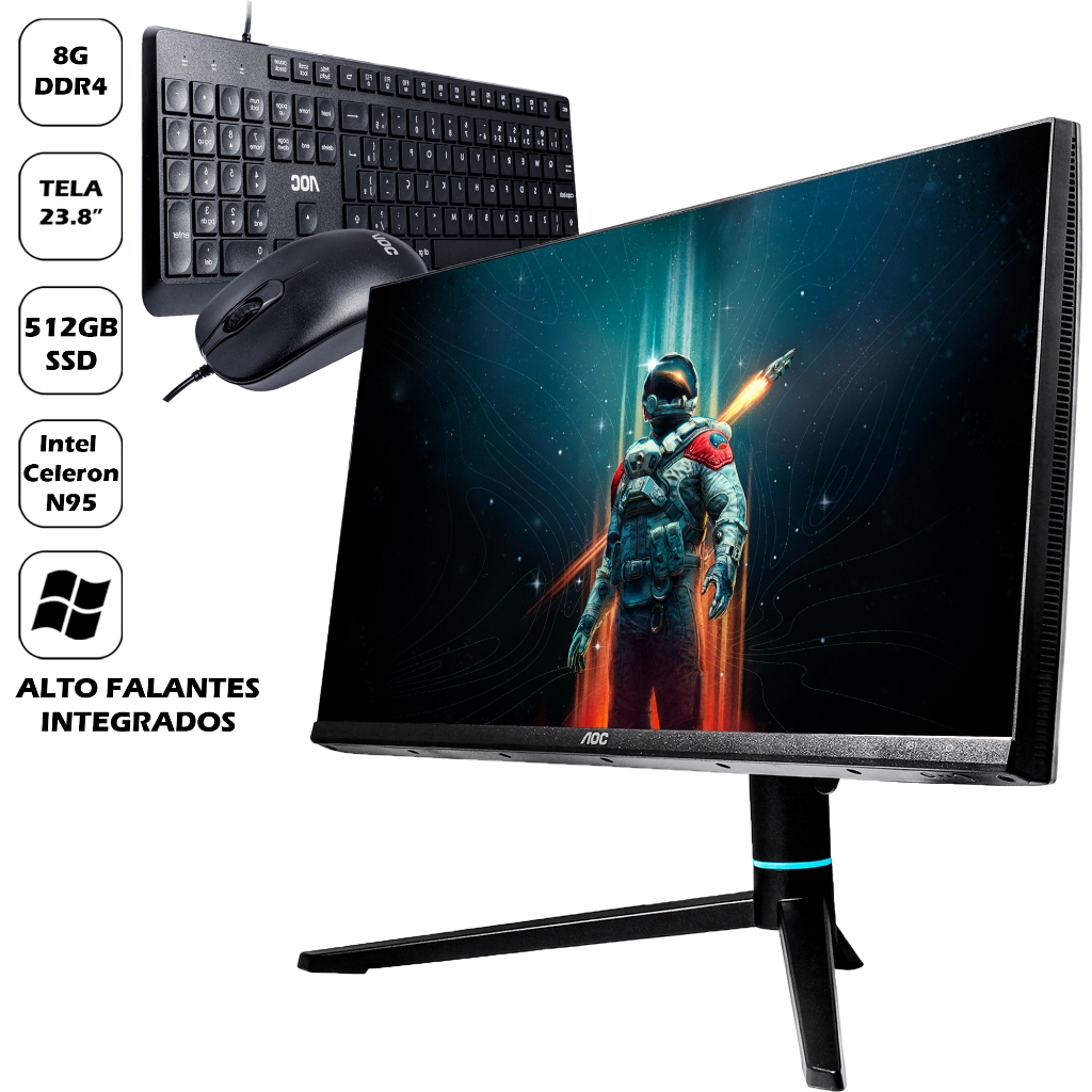 Computador All in One Pc AOC Tela Full HD 23.8'' 8GB DDR4 512GB SSD ...