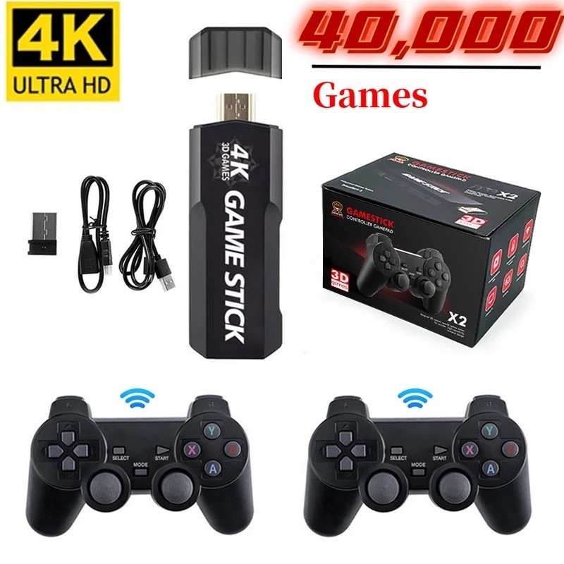 Vídeo Game Stick g10 4k 3D Console Emulador Retro Portátil 2 Controles ...