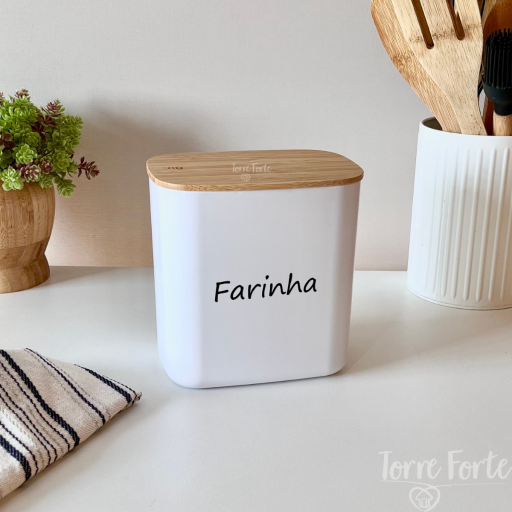 Pote Hermético Tampa De Bambu Porta Mantimentos Potes Para Mantimentos ...