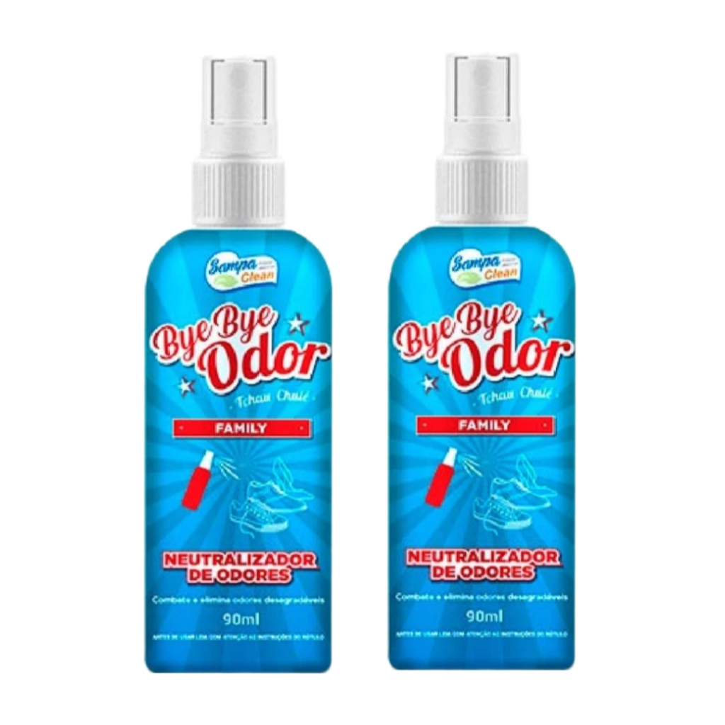 Kit 2 Bye Bye Odor - Neutralizador de Odor - Tchau Chulé. Sampa Clean | Shopee Brasil
