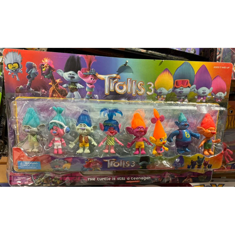 Kit cartelado Trolls 3 filme 8 bonecos Miniaturas Filme Pvc 8 cm ...