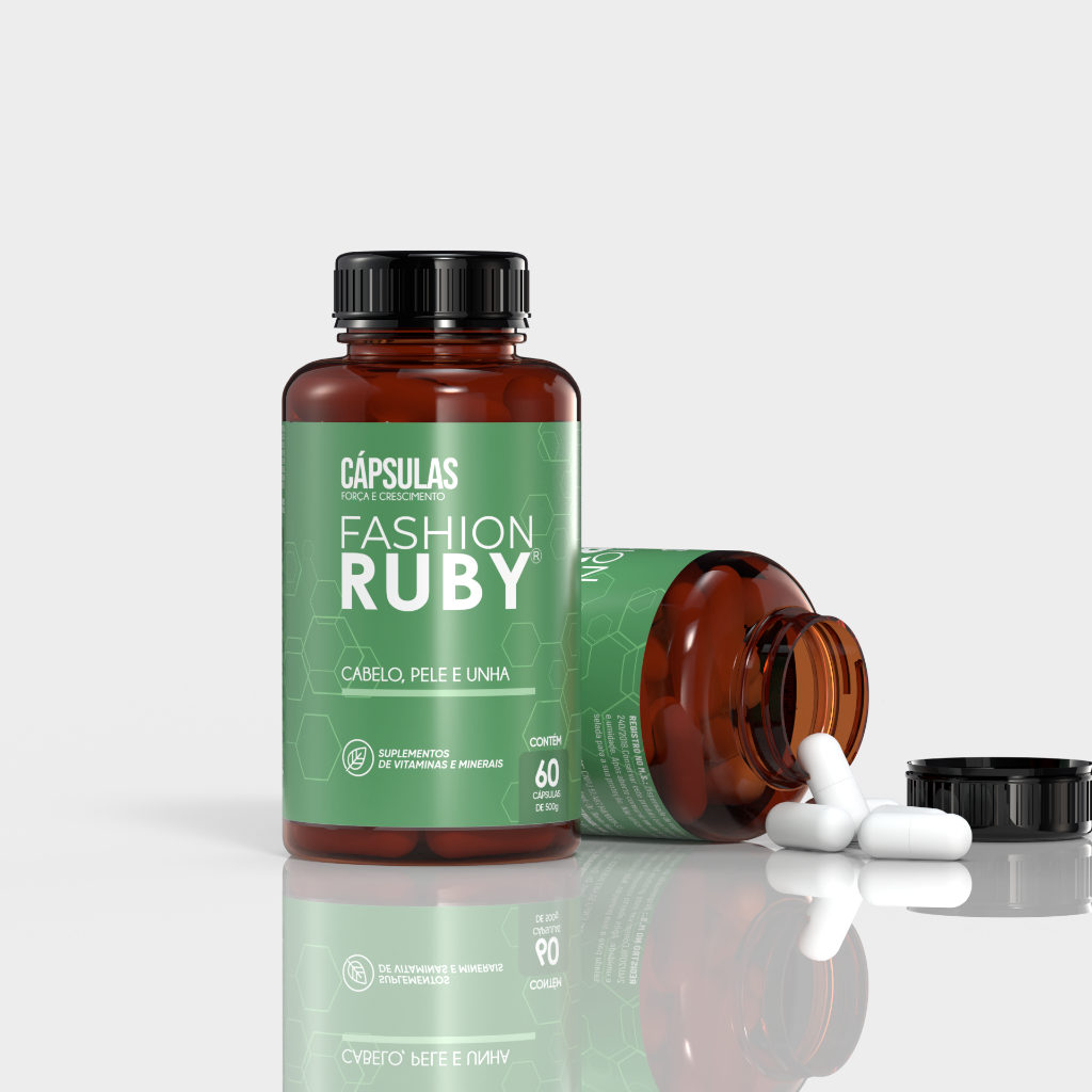 Fashion Ruby Linha Gold Multivitamínico Cabelo Pele e Unha 60 cap ...