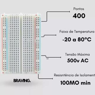 5 X Protoboard Breadboard 400 Pontos Furos Pinos | Shopee Brasil