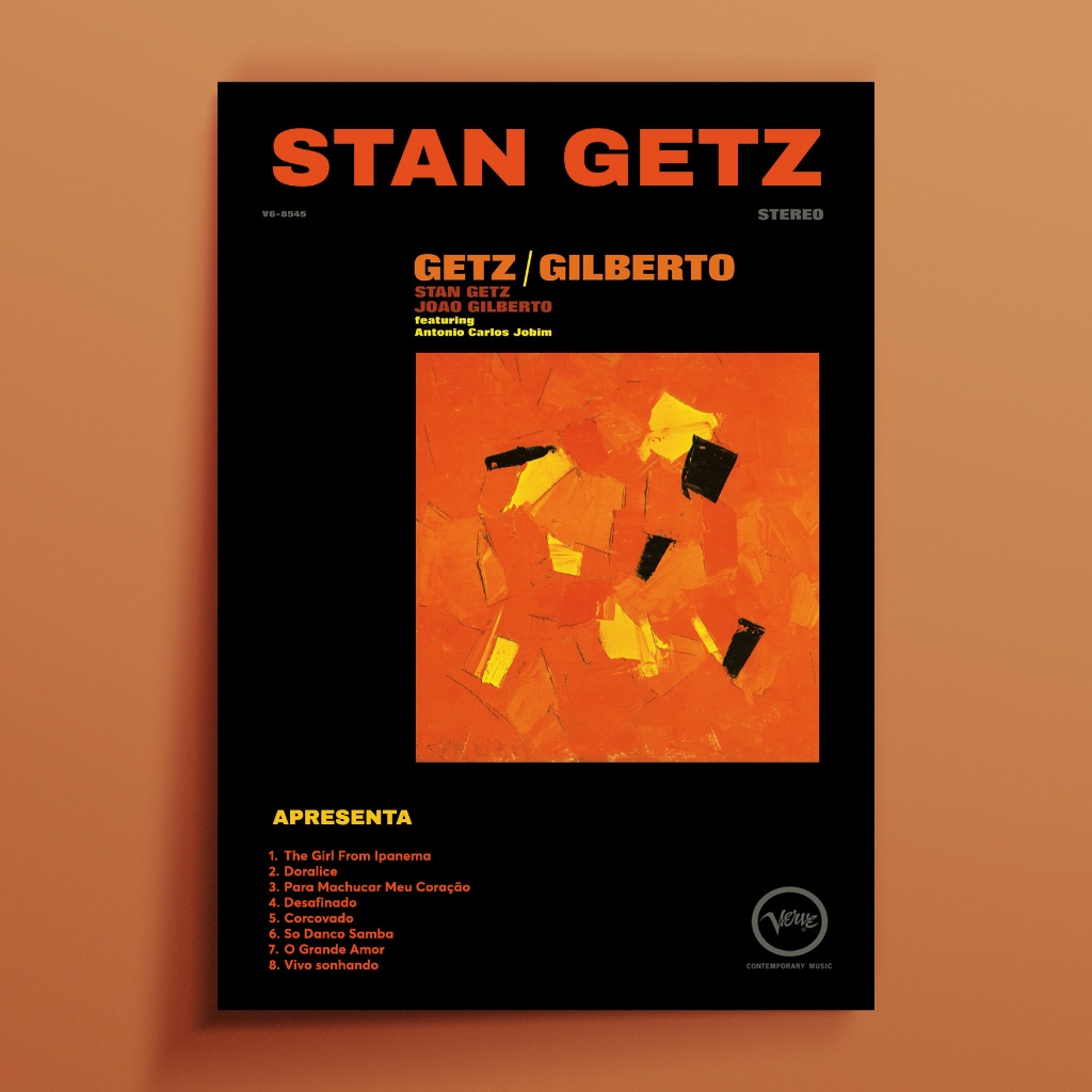Poster MPB Getz Gilberto Stan Getz João Gilberto Tom Jobim A3 Grande ...