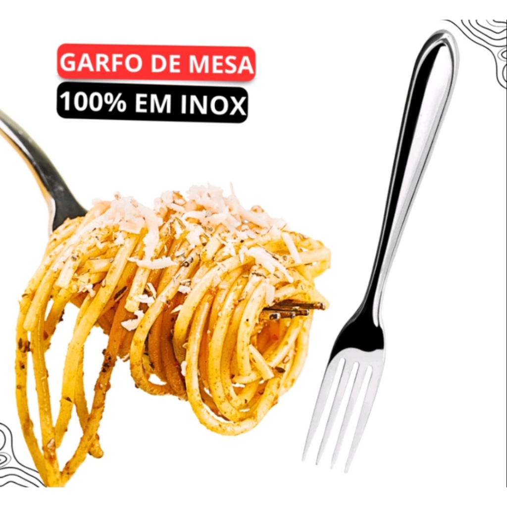 KIT COM 12 GARFO EM ACO INOX GRANDE LUXO MESA JANTAR BAR RESTAURANTE ...