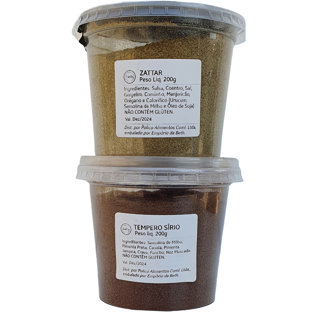 Temperos Orientais 2 Unidade Tempero Sirio 200g + Tempero Zattar 200g ...