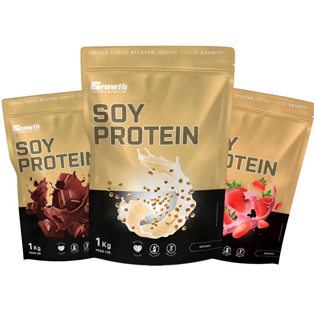 Whey Soy Protein Isolado ZERO LACTOSE soja barato 1kg - Growth ...