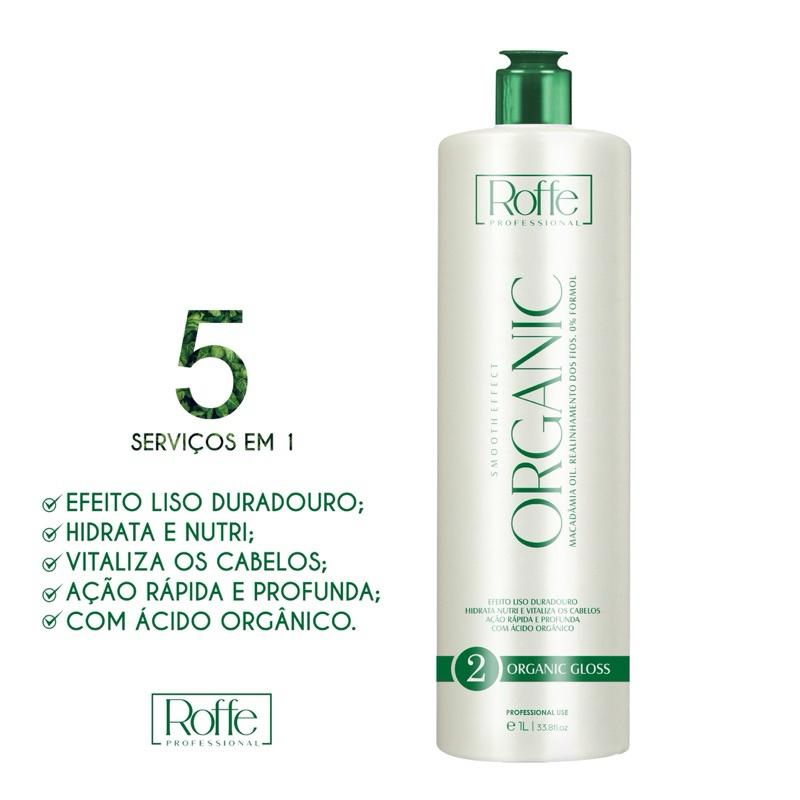 ESCOVA PROGRESSIVA ORGANIC A MELHOR SEMI DEFINITIVA SEM FORMOL 1L ROFFE ...
