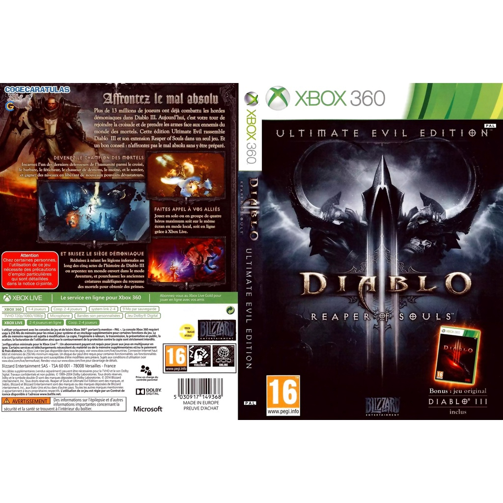 Diablo III Ultimate Evil Edition P/ XBOX360 (LTU/LT/JTAG/RGH) | Shopee ...