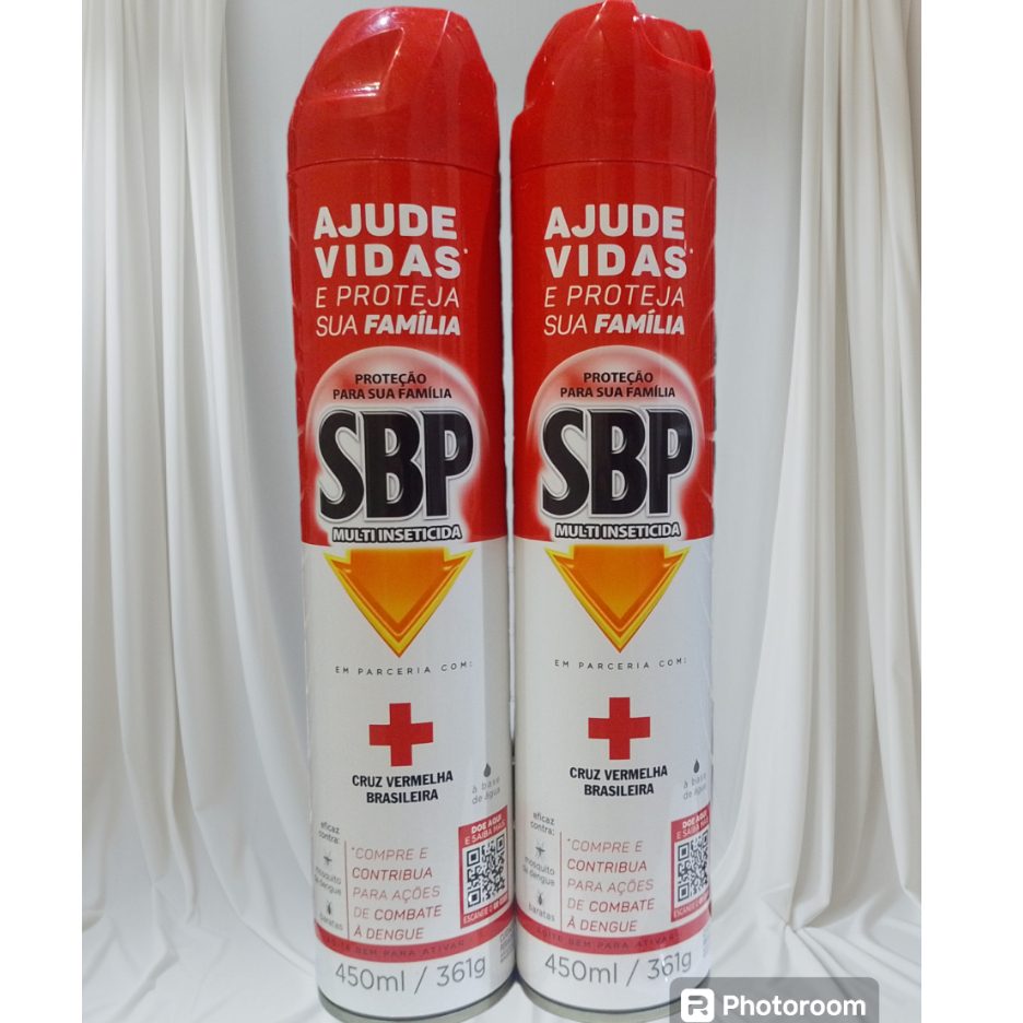 BOX c/2 UNID DE INSETICIDA SBP AERO MULT 450ML CRUZ VERMELHA | Shopee ...