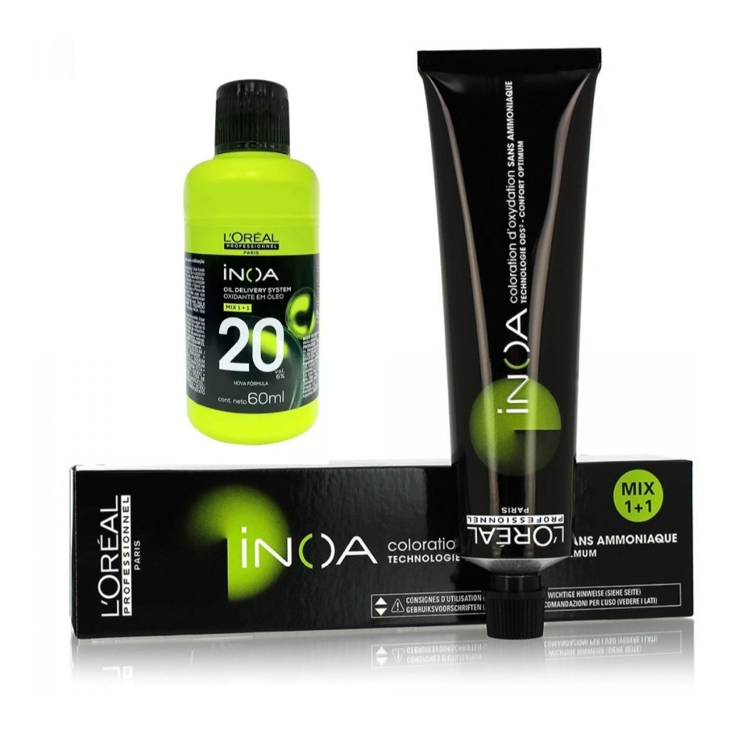 Kit L'Oréal Professionnel Inoa Coloração Permanente 60g + Oxidante Inoa ...
